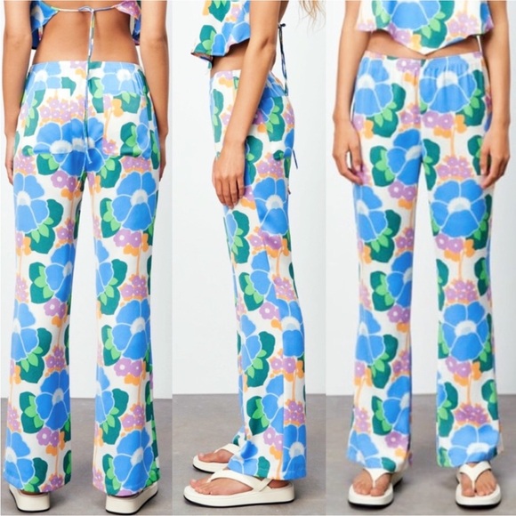 Zara | Pants & Jumpsuits | Zara Floral Retro 6s 70s Flower Power Pants ...